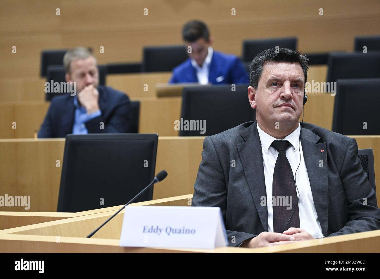 CGSP/ACOD Eddy Quaino pictured during a session of a commission justice ...
