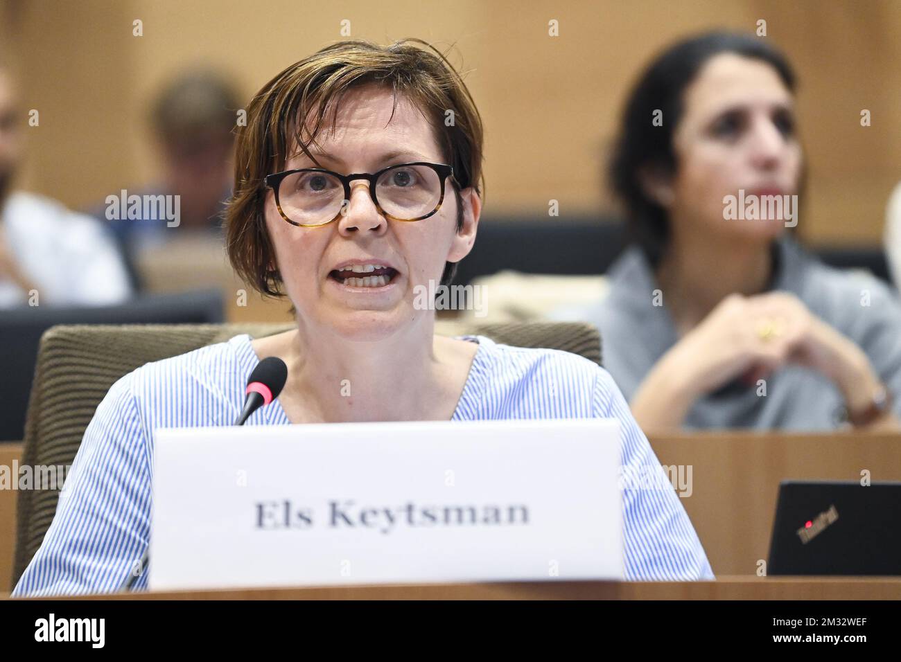 UNIA Els Keytsman pictured during a session of a commission justice and ...