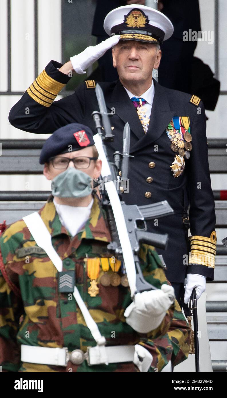 New Chief of Defence Michel Hofman pictured during the ceremony of the ...