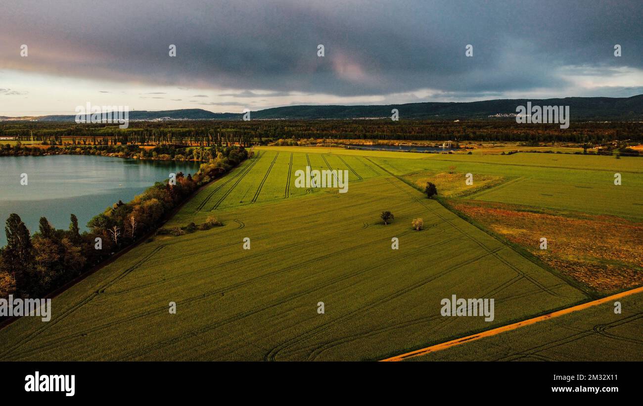 An aerial view of a rural landscape Stock Photo - Alamy