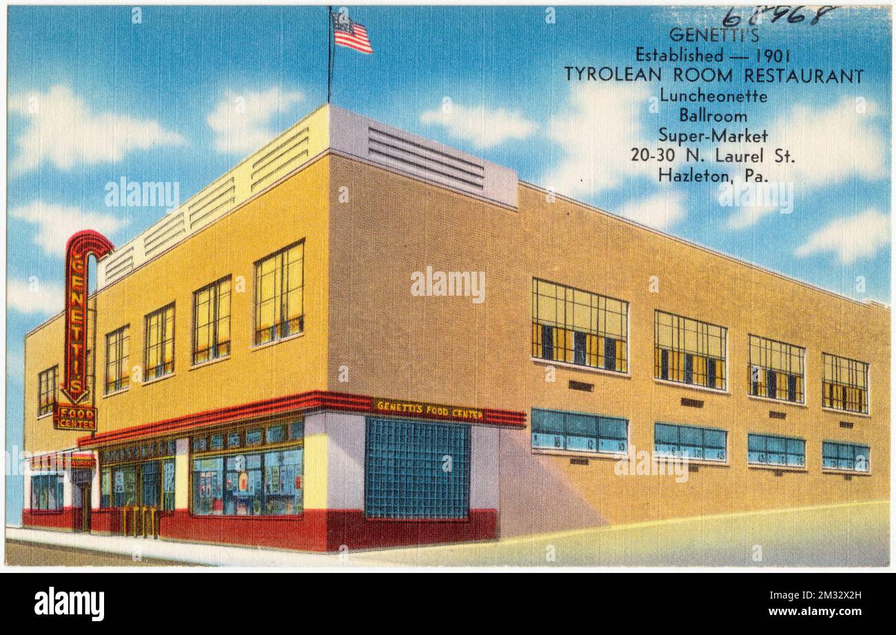 Genetti's, established -- 1901. Tyrolean room restaurant, luncheonette ...