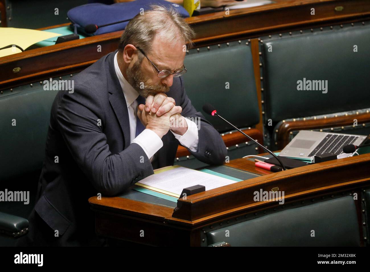N-VA's Peter De Roover pictured during a plenary session of the Chamber ...