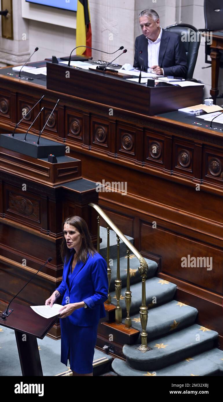Belgian Prime Minister Sophie Wilmes and Chamber chairman Patrick ...