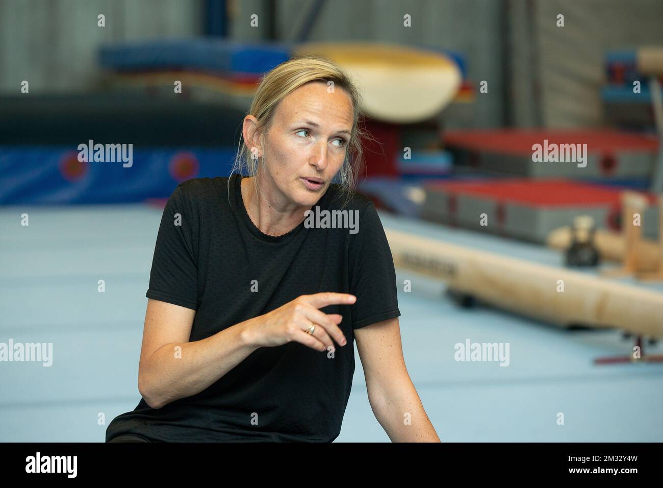 Belgian gymnastic coach Marjorie Heuls pictured during a press ...