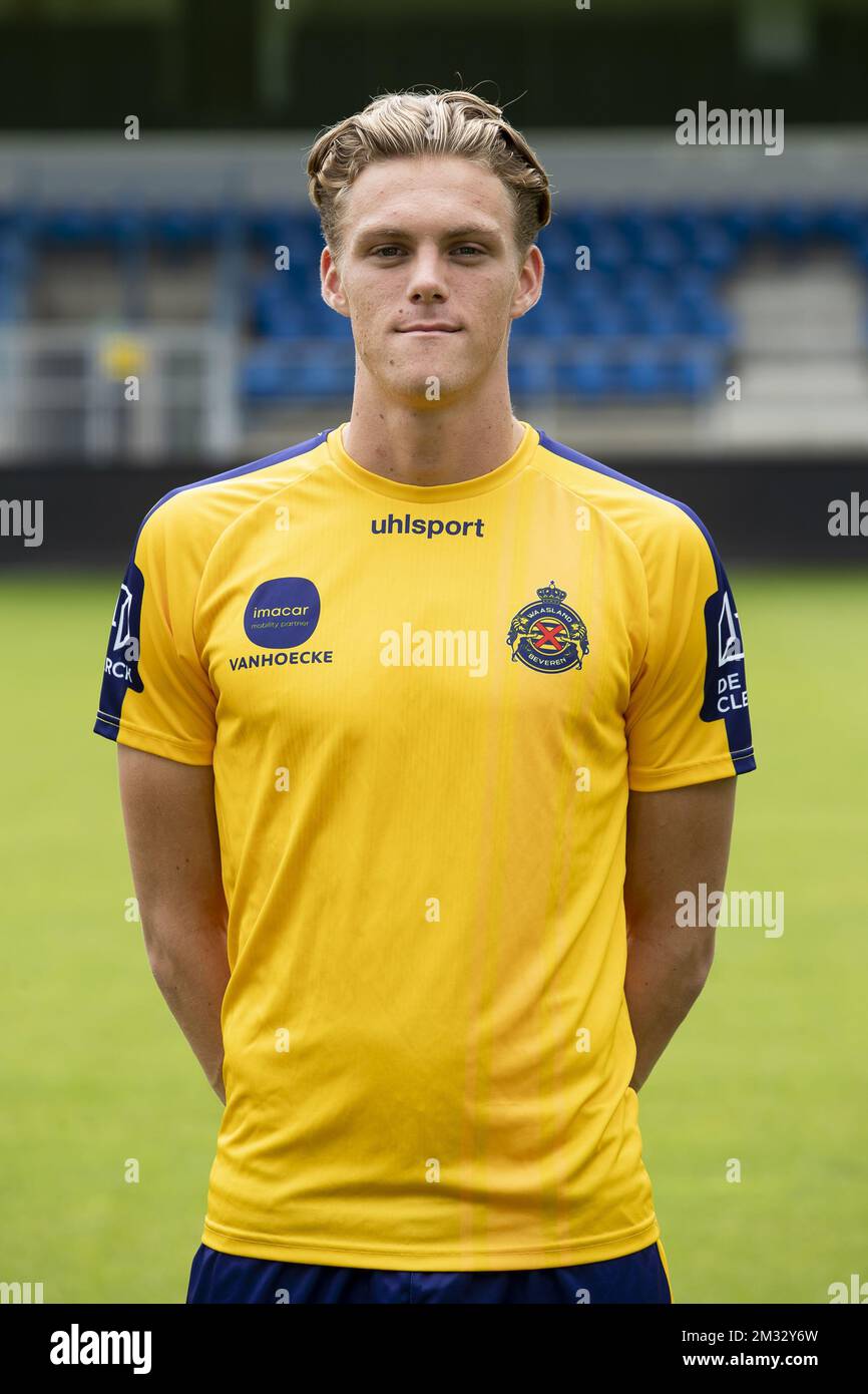 Waasland-Beveren's Brendan Schoonbaert poses for the photographer, in ...