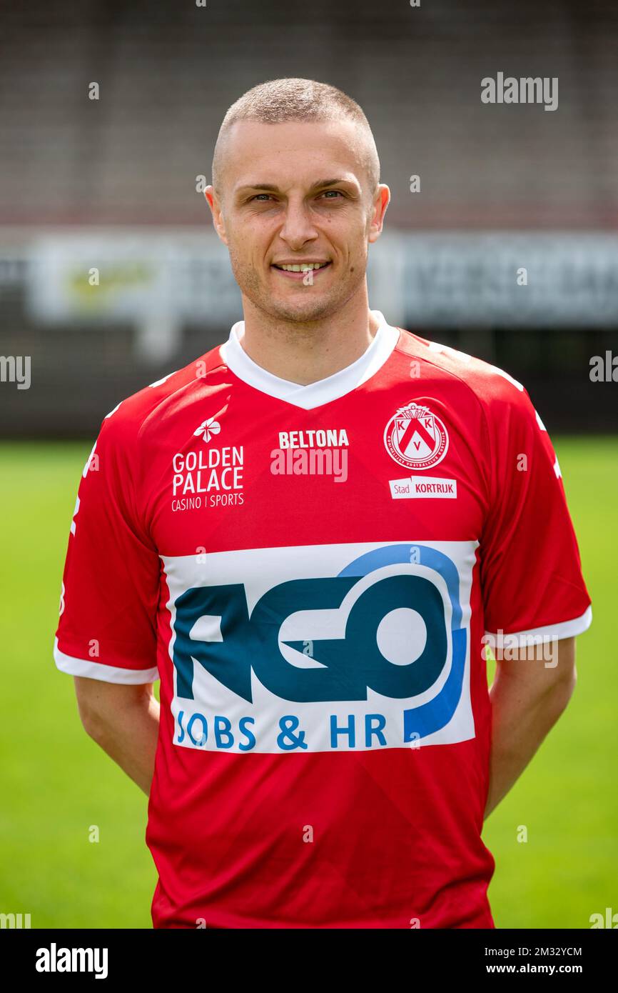 Kortrijk's Timothy Derijck poses for the photographer, in marge of the ...