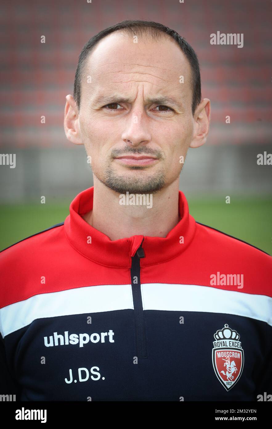 Mouscron's assistant coach Jeremy Dos Santos poses for the photographer ...