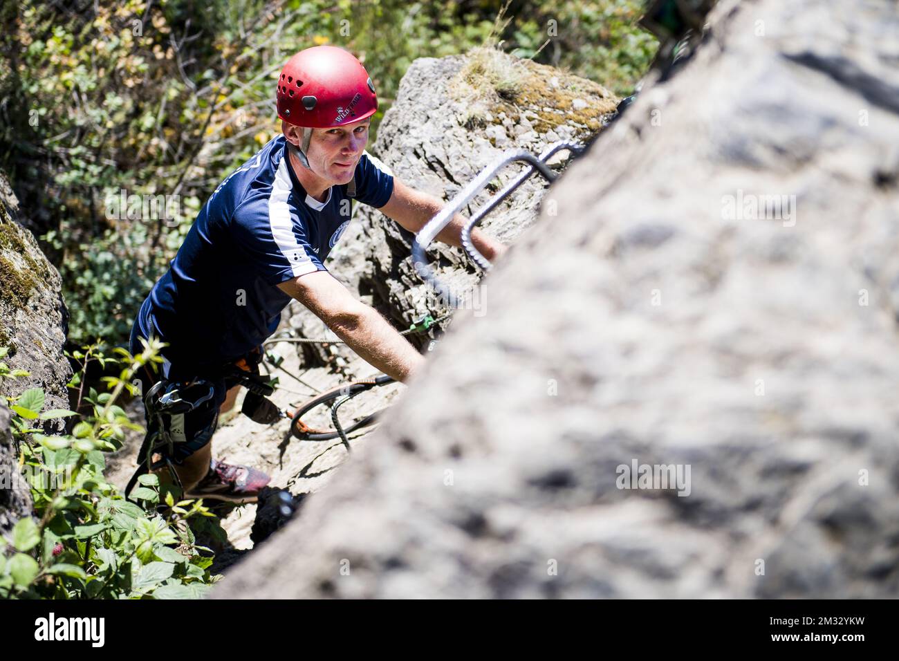 Gent's keeper coach Francky Vandendriessche pictured in action during a ...