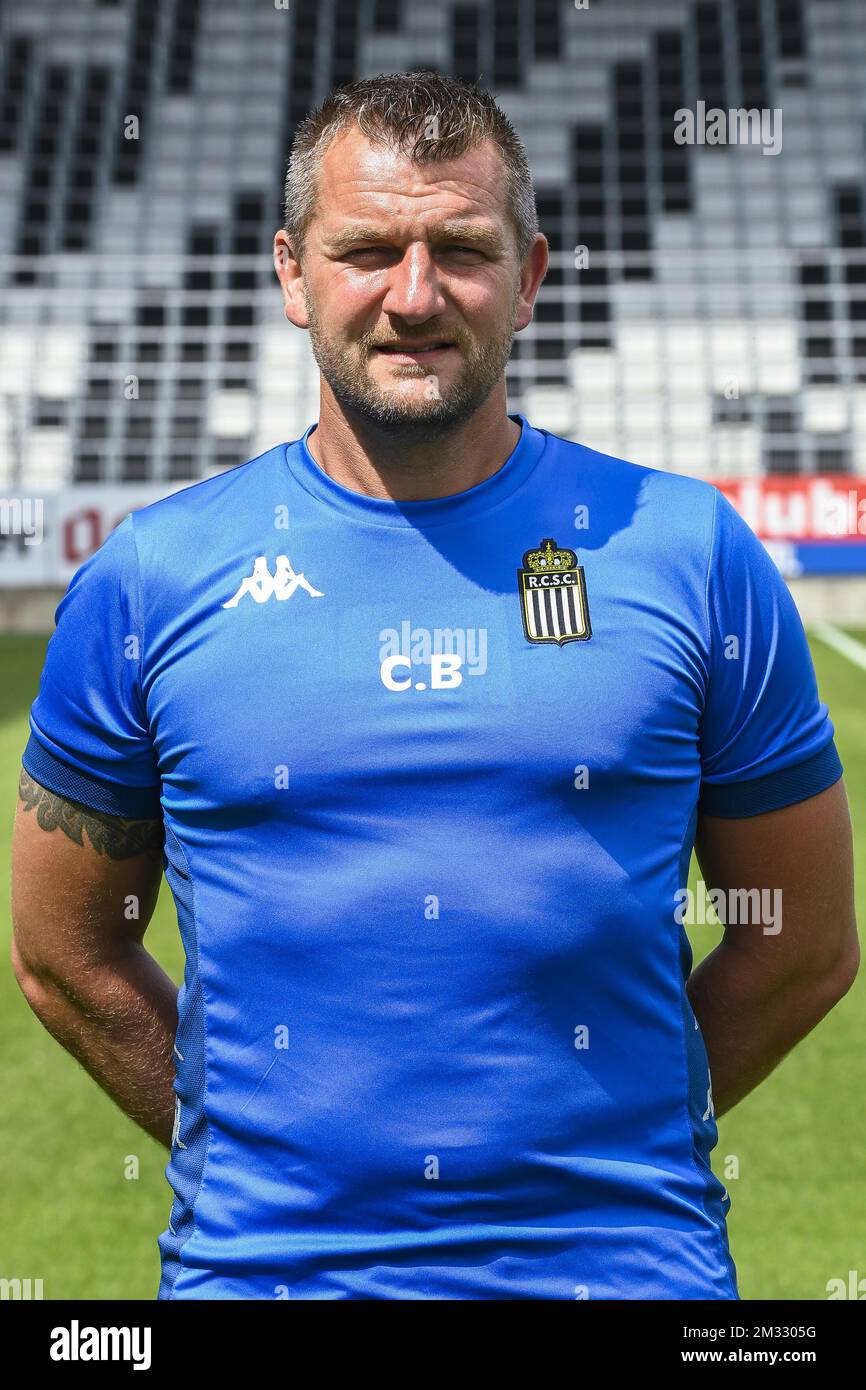 Charleroi's goalkeeper coach Cedric Berthelin poses for the ... Charleroi's goalkeeper coach Cedric Berthelin poses for the ...