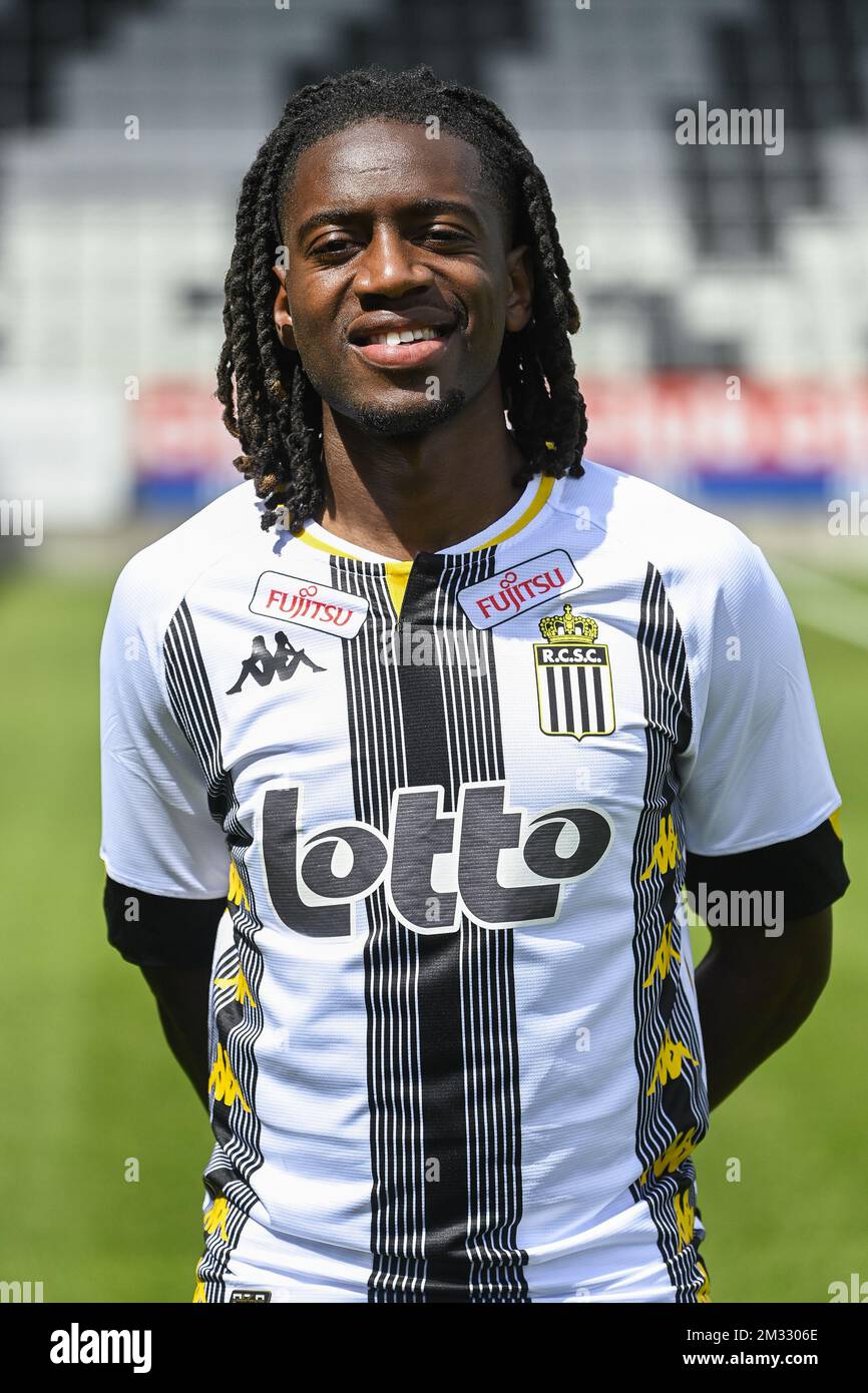 Charleroi's Joris Kayembe poses for the photographer, in marge of the ...