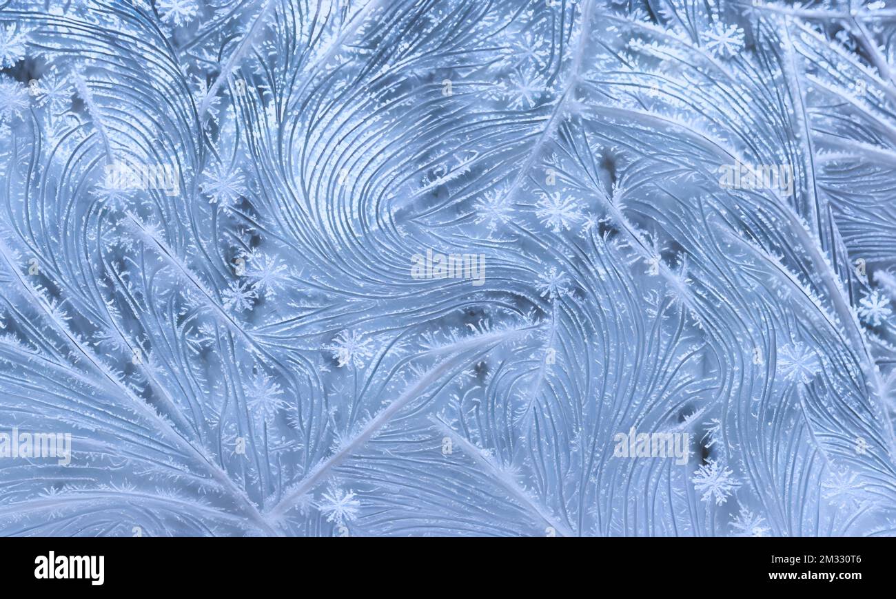 Frost patterns on window pane - digital illustration Stock Photo - Alamy