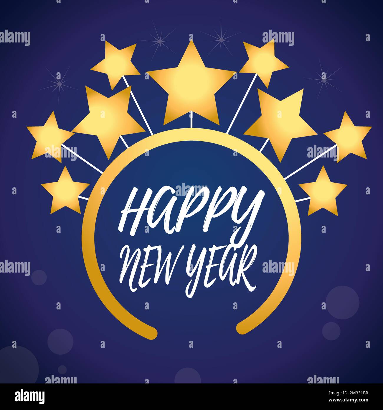 Happy new year poster with hat and stars Vector Stock Vector Image ...