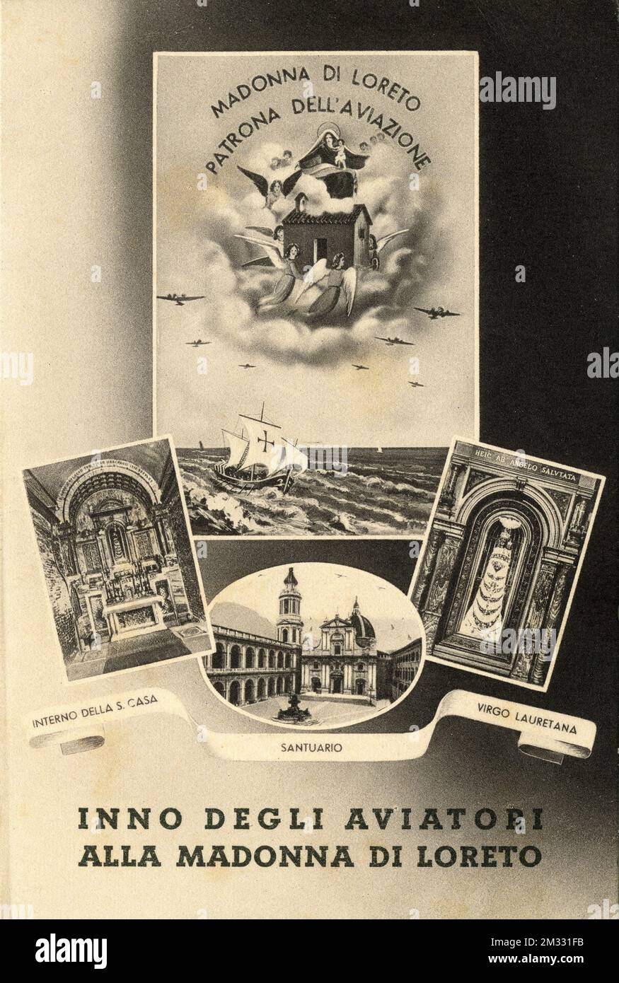 Aeroplani - Cartolina Inno degli aviatori alla Madonna di Loreto (1 ...