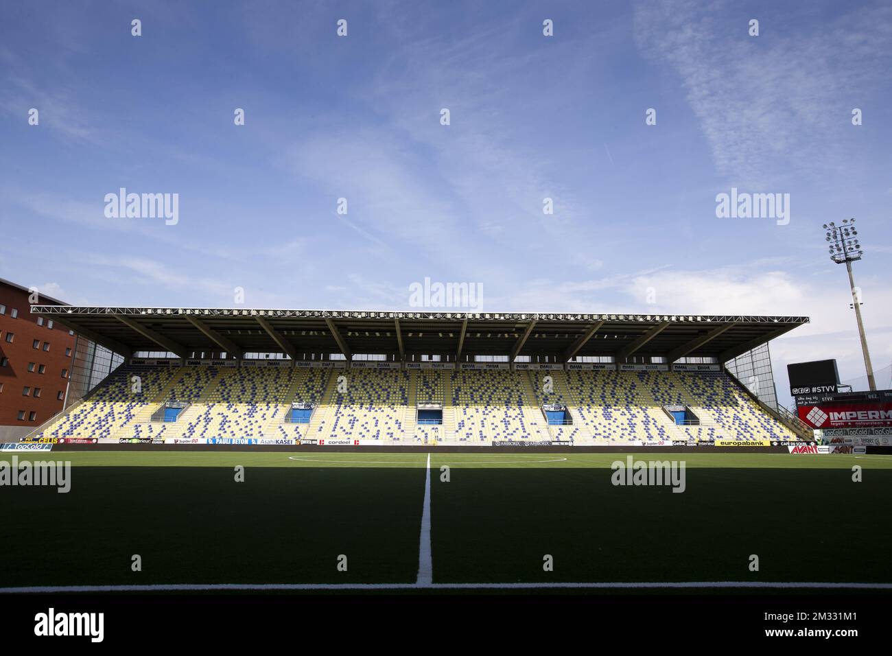 Illustration picture shows STVV's Stayen stadium after the Jupiler Pro ...