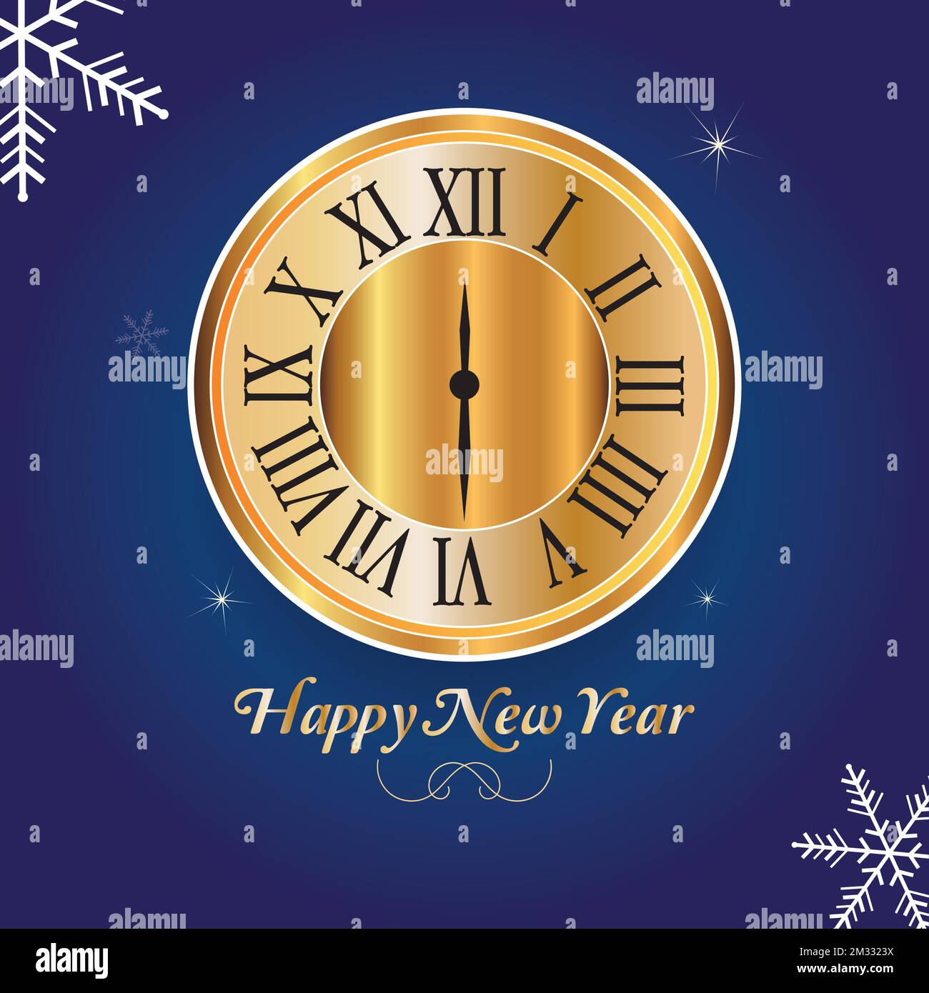 Happy new year poster with golden watch Vector Stock Vector Image & Art ...