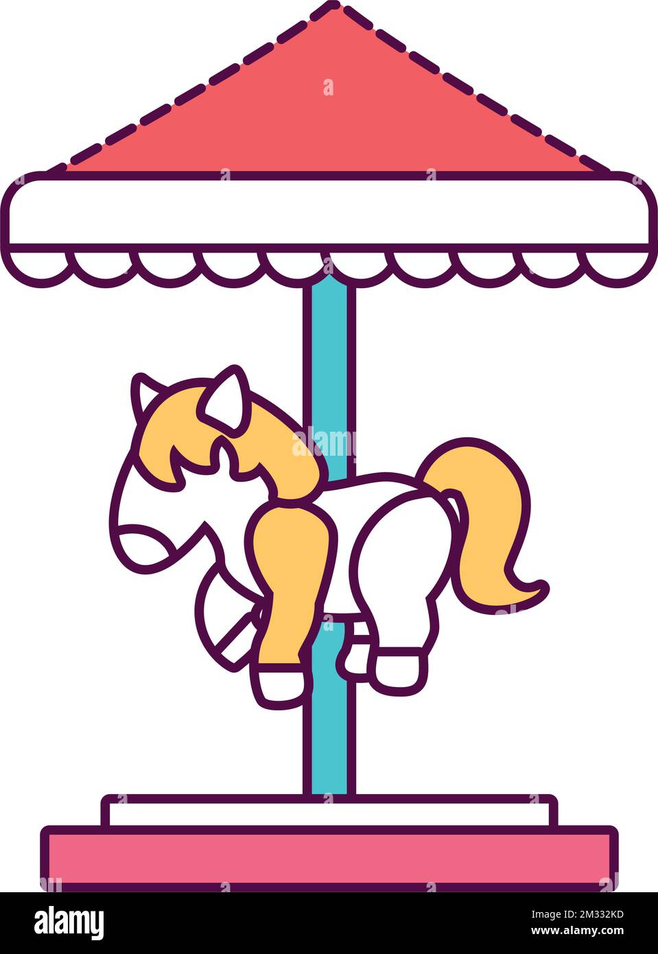 Isolated horse carrousel amusement park icon Vector Stock Vector Image ...