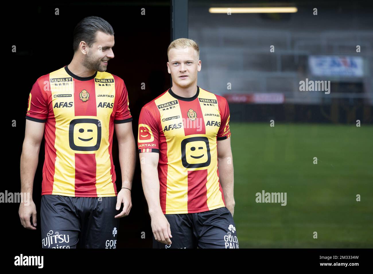 Mechelen's Joachim Van Damme and Mechelen's Jules Van Cleemput pictured, at the 2020-2021 ...