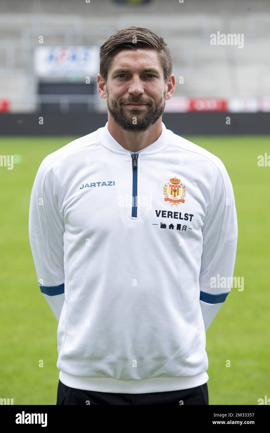 Mechelen's assistant coach Kevin Van Dessel poses for the photographer ...