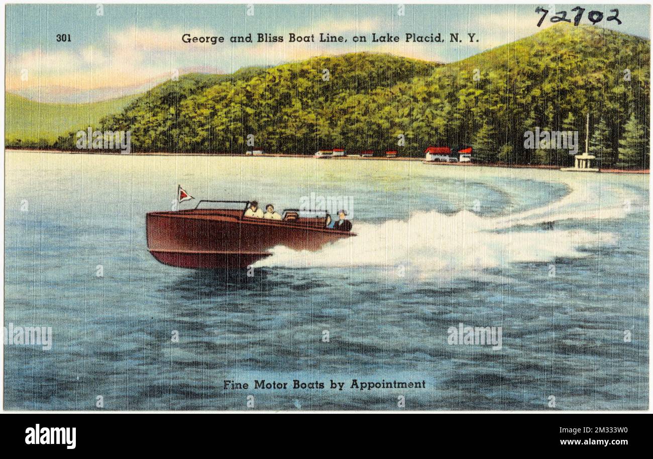 George and Bliss Boat Line, on Lake Placid, N. Y. Fine motor boats by ...
