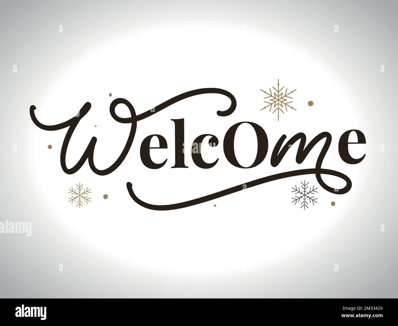 Welcome - calligraphic inscription with smooth lines Stock Vector Image ...