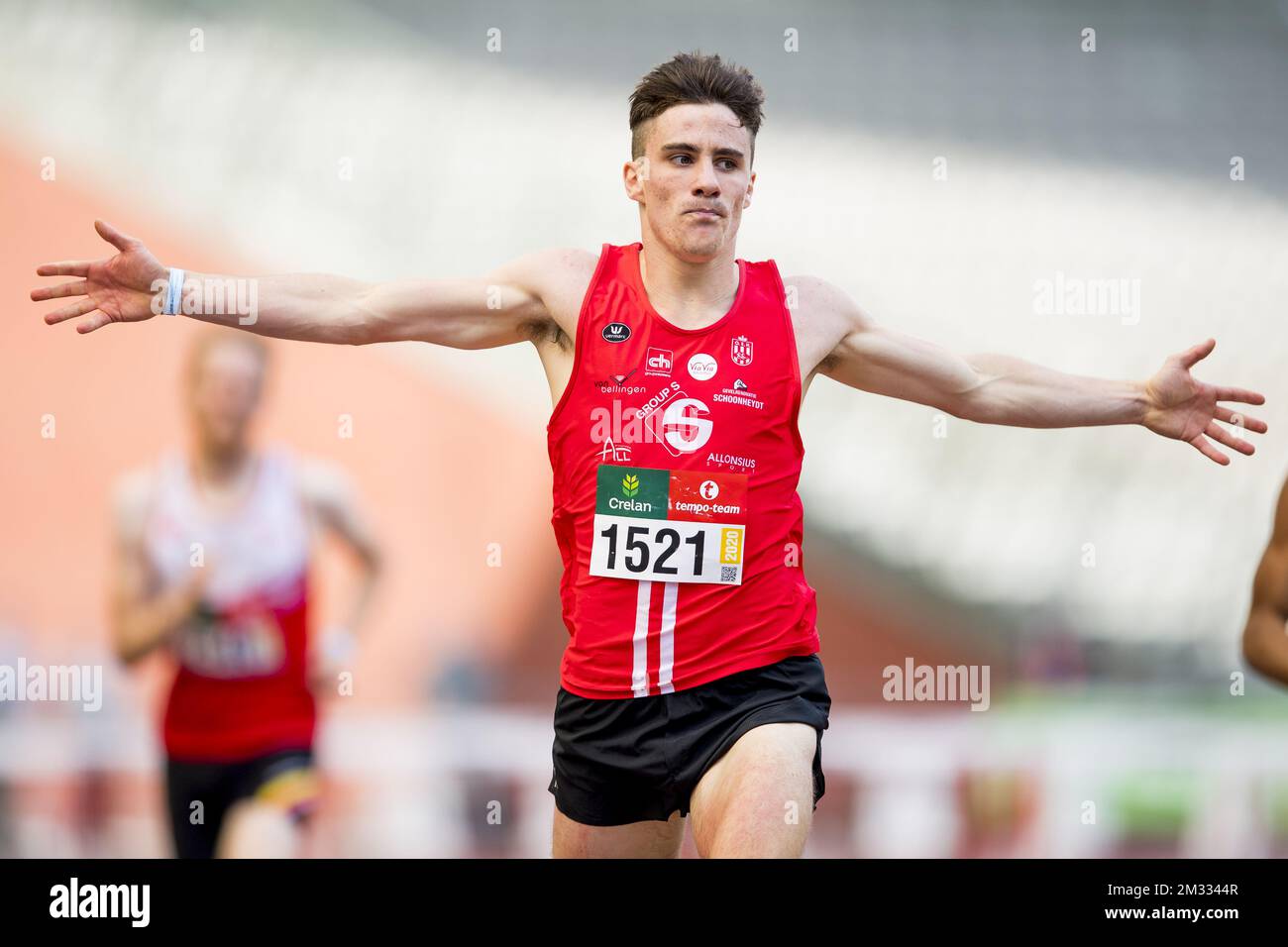 Belgian Tuur Bras celebrates as she crosses the finish line to win the ...