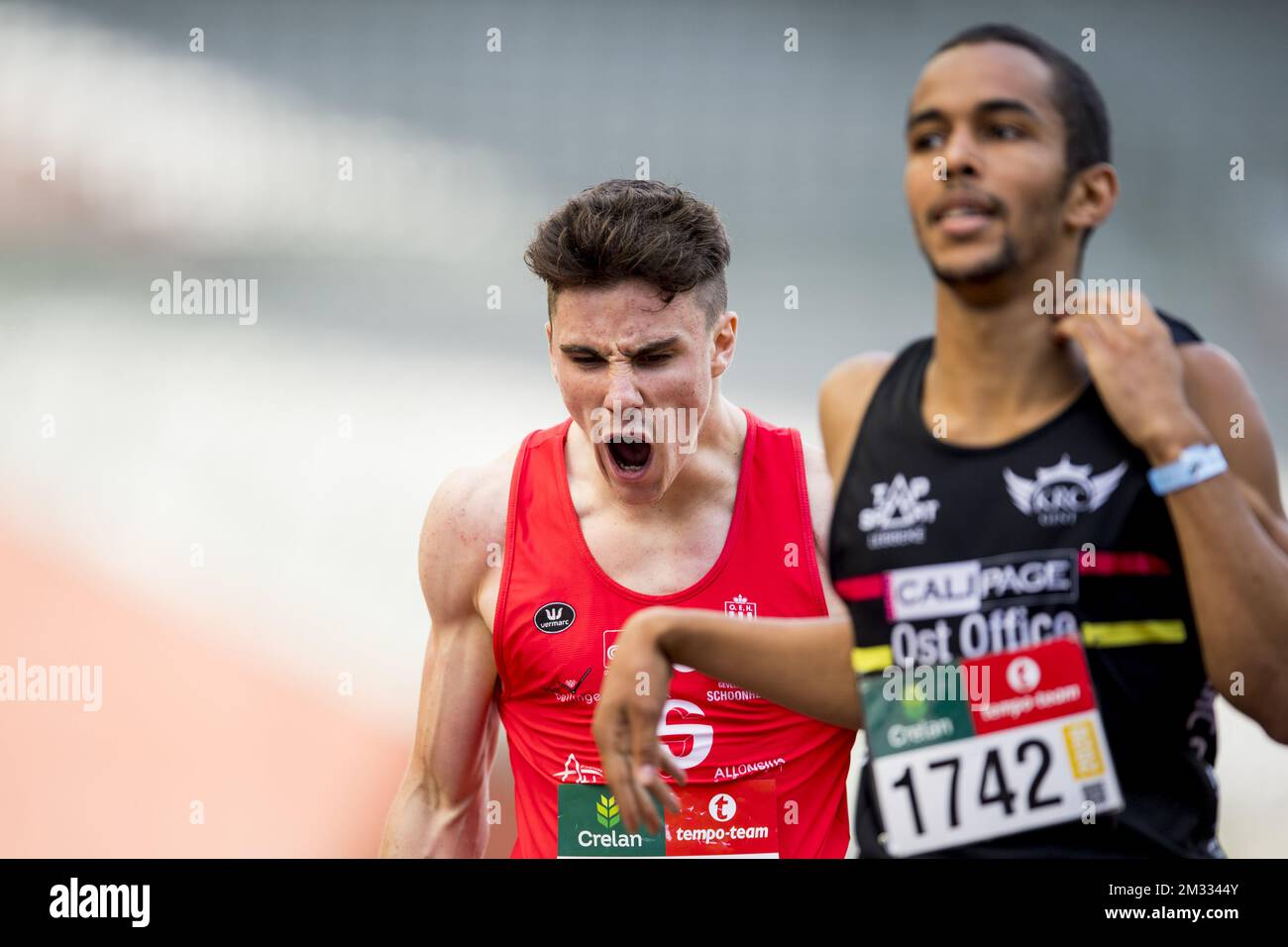 Belgian Tuur Bras celebrates as he crosses the finish line to win the ...