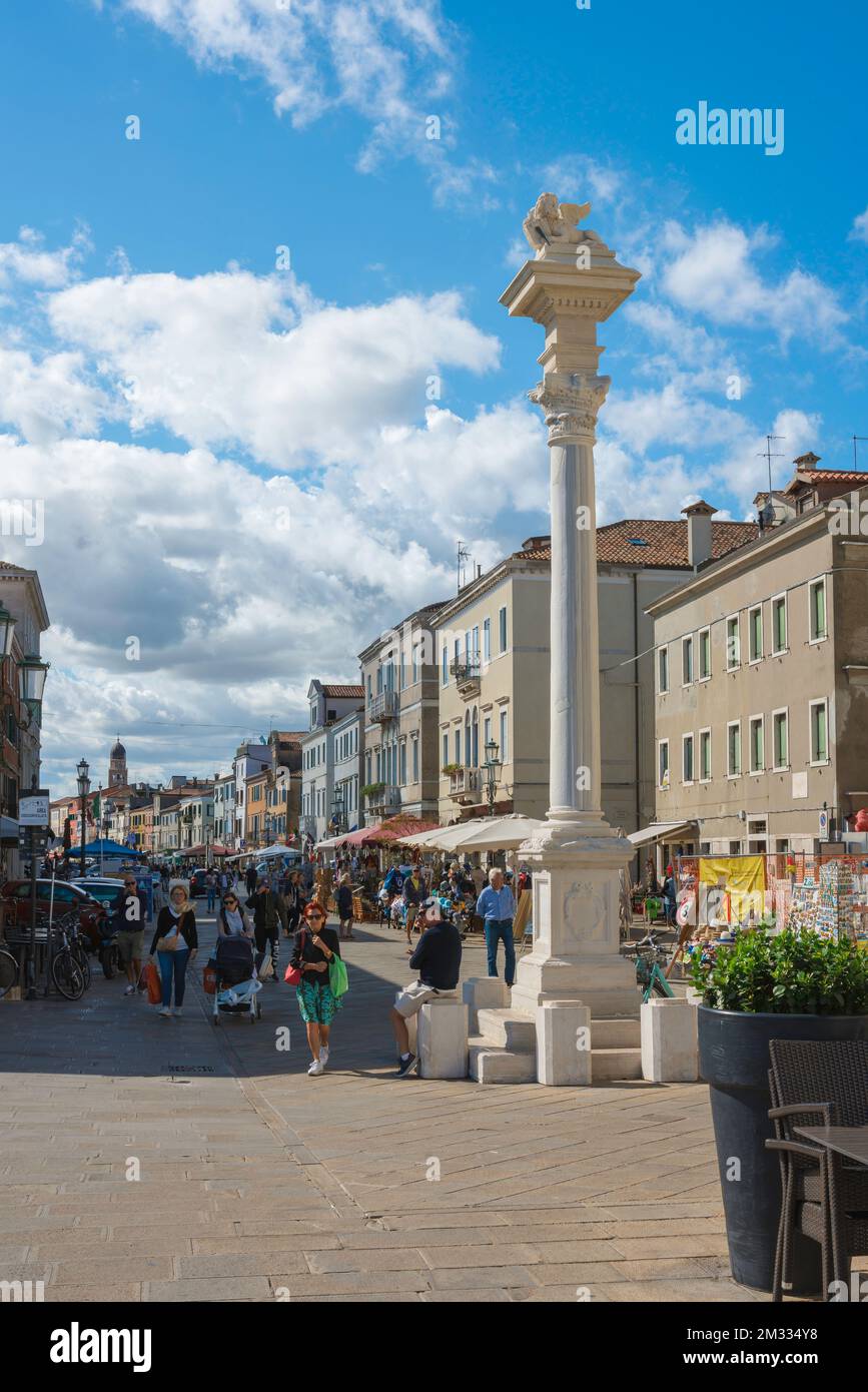 Corso del Popolo Chioggia, view in summer of the Corso del Popolo - the ...