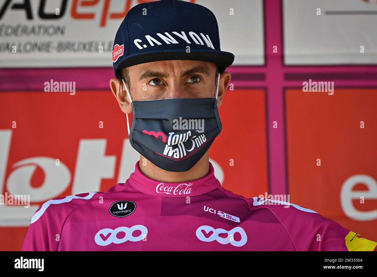 Belgian Dries De Bondt of Alpecin-Fenix pictured on the podium after ...