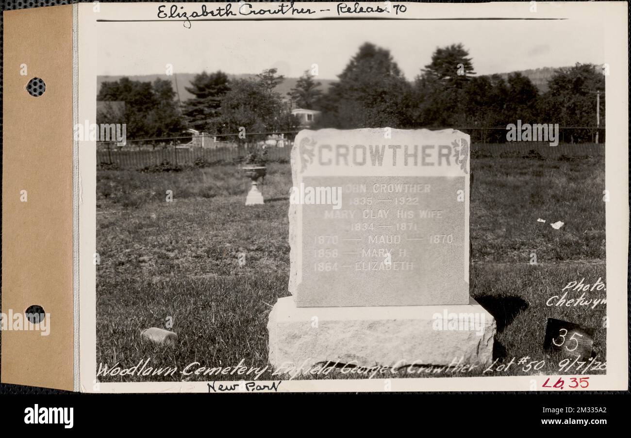 George C. Crowther, Woodlawn Cemetery, new section, lot 50, Enfield ...
