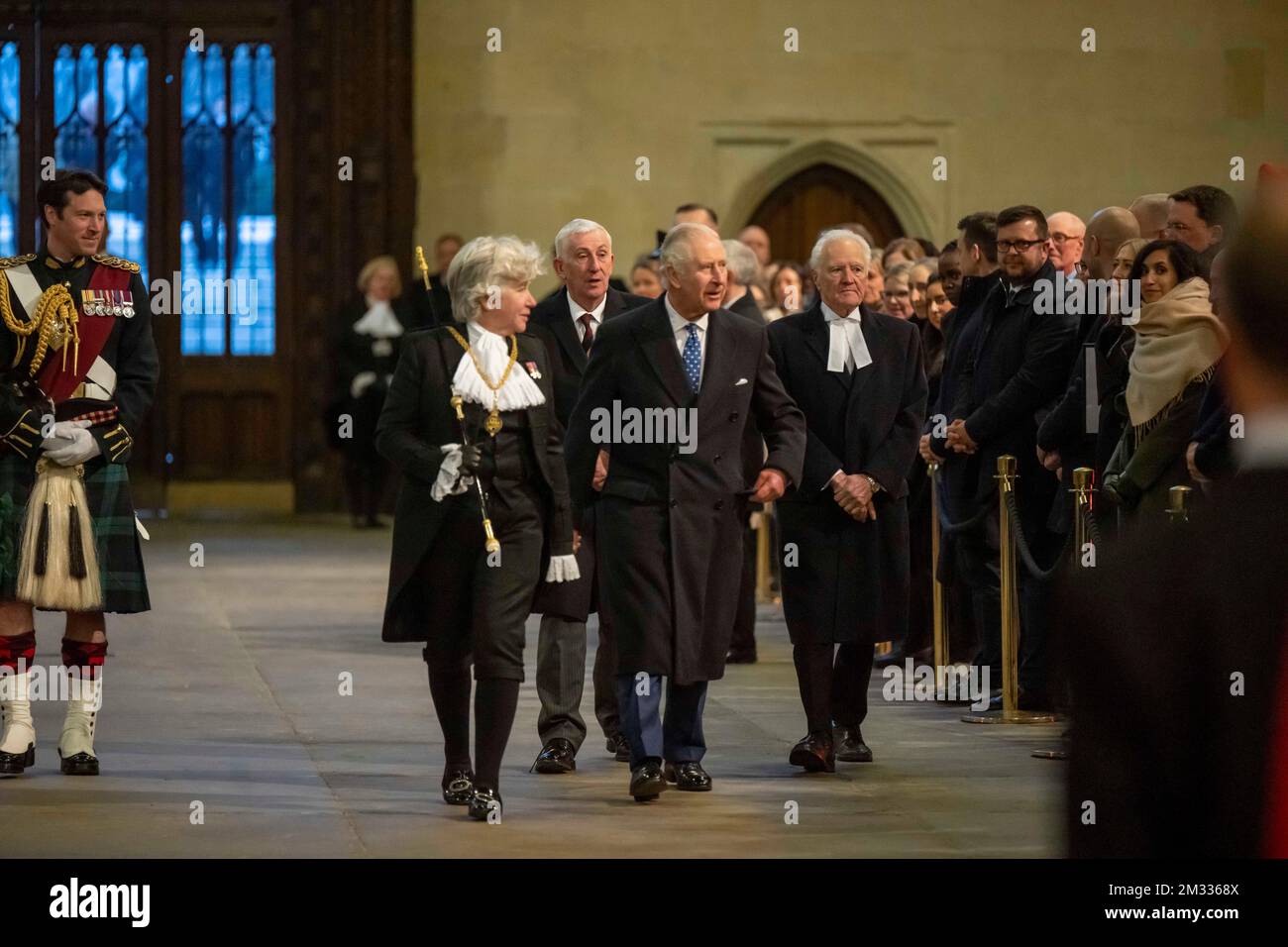 King Charles III during a visit to Westminster Hall, Houses of ...