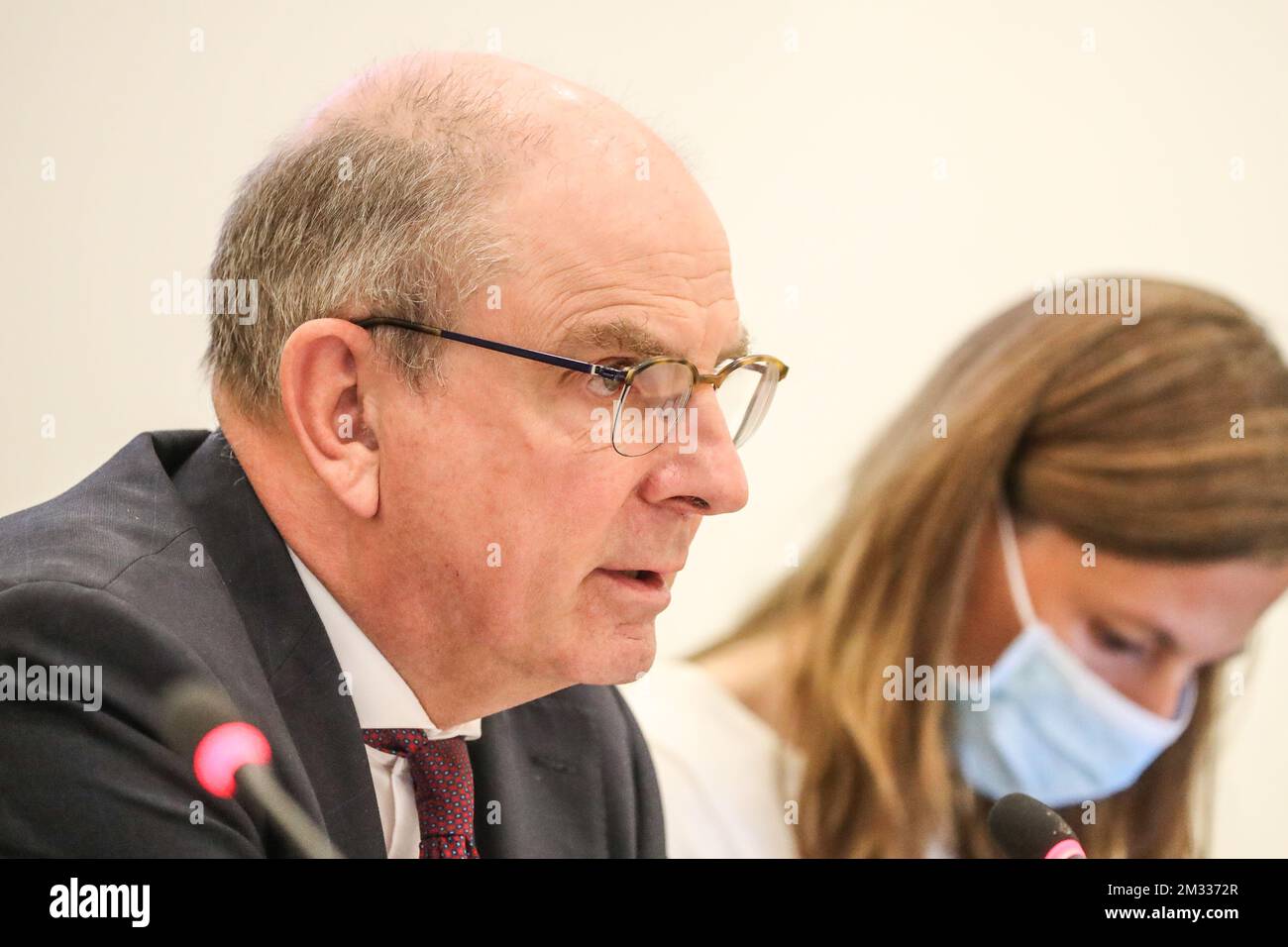 Minister of Justice Koen Geens pictured during a session of the justice ...