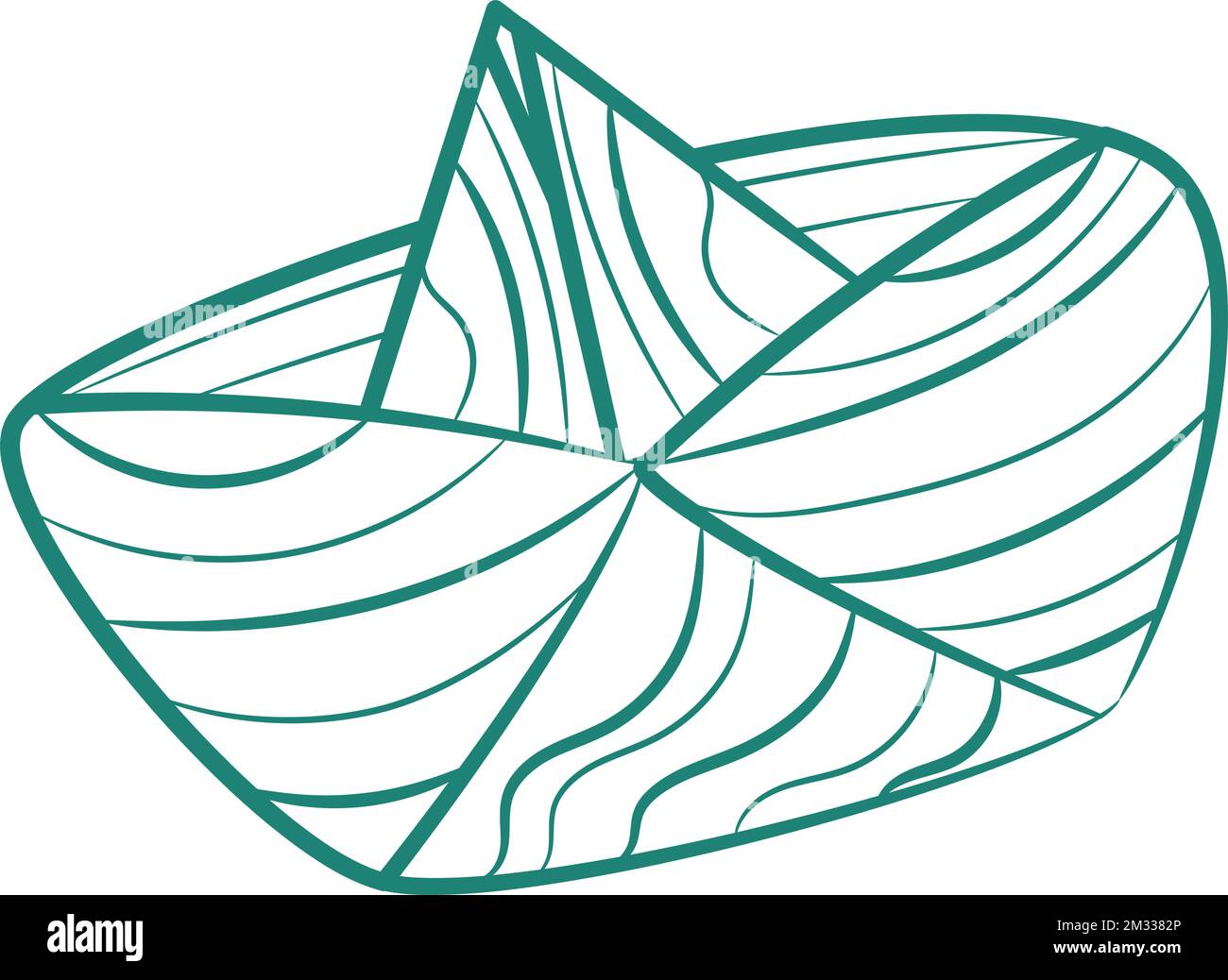 Blue origami paper boat Stock Vector Images - Alamy