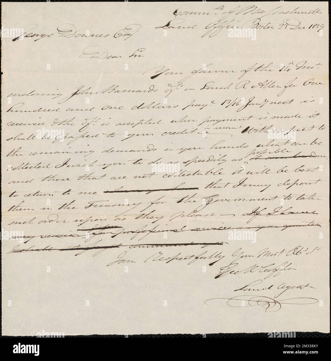 George Coffin to George Downes, 23 December 1829 , Public land sales ...