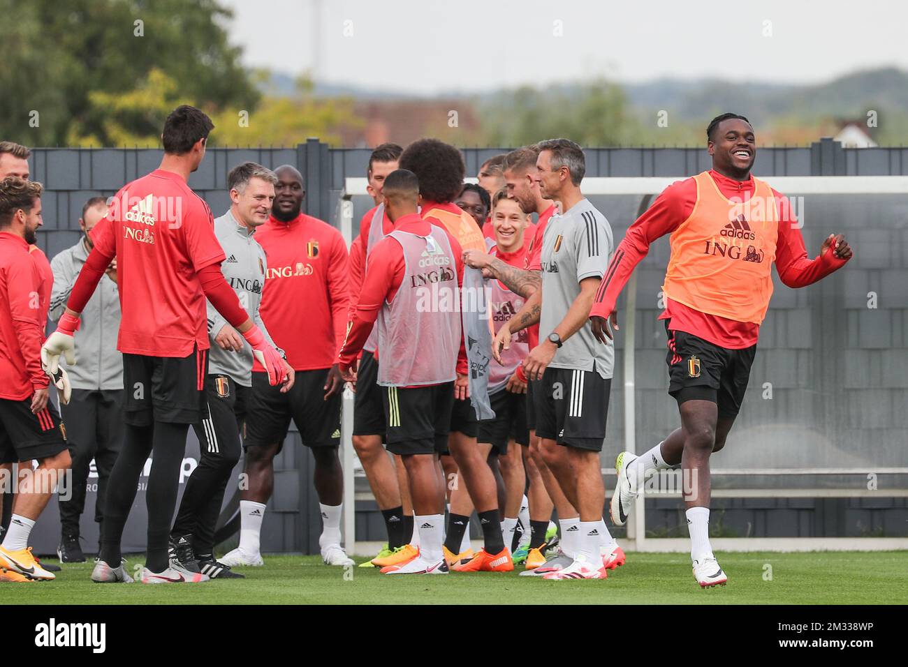Landry Dimata (R) pictured during a training session of Belgian ...
