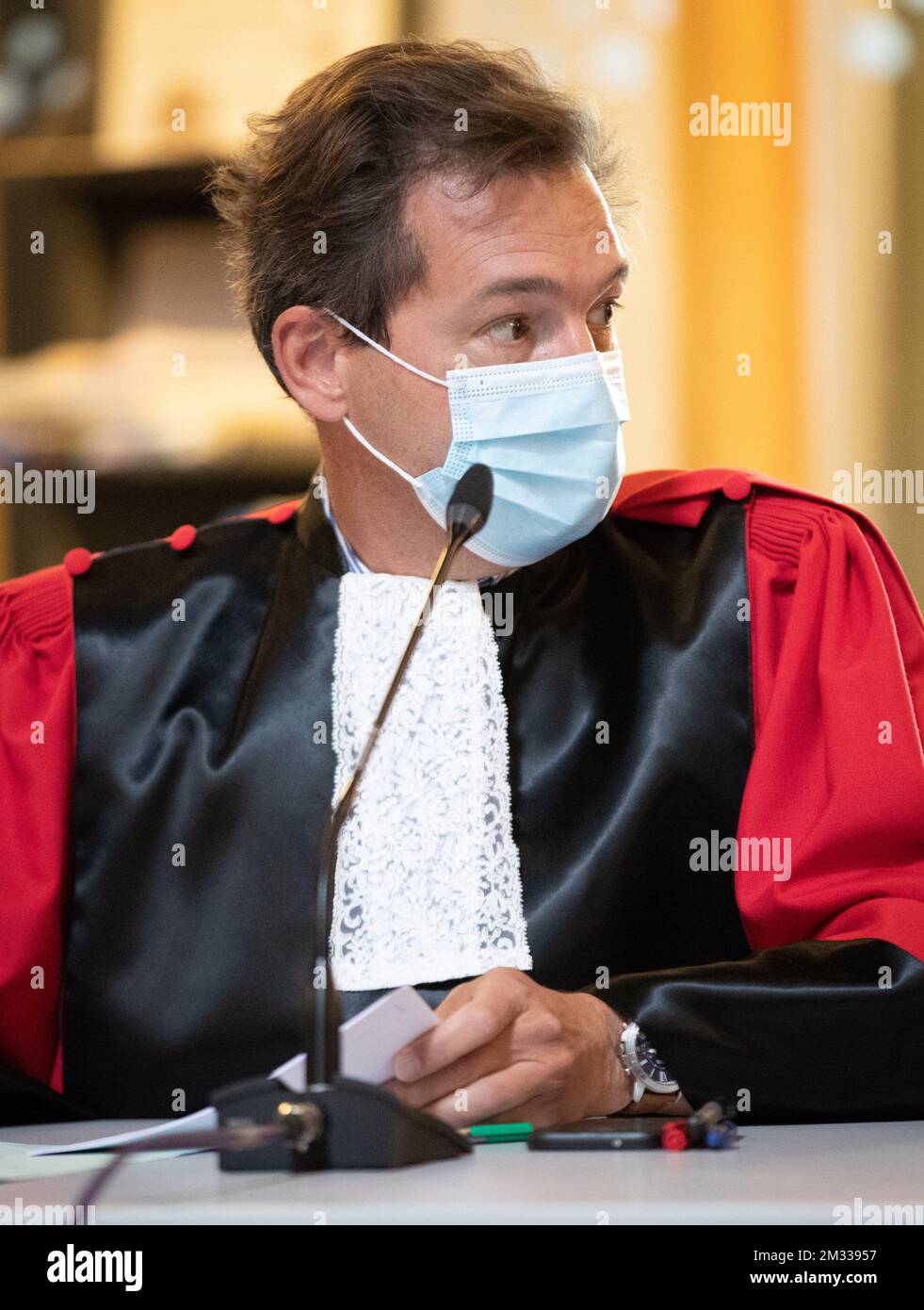 The chairman of the court pictured aheah of the jury constitution ...