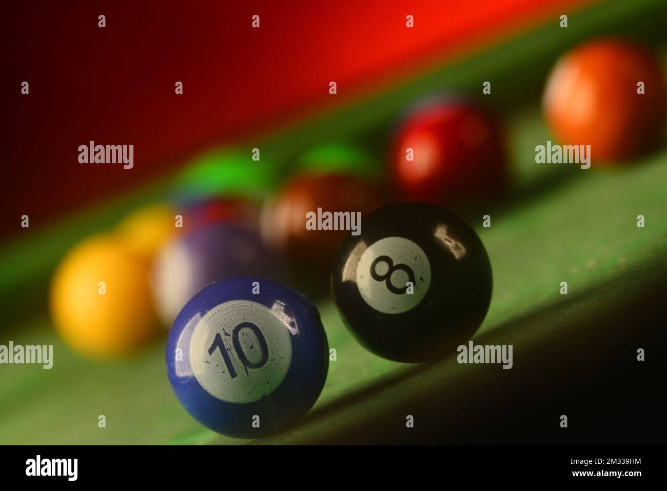 Billiard game balls close up Stock Photo - Alamy