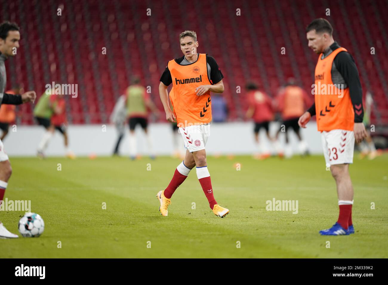 Danish players pictured ahead of a game between the Danish national ...