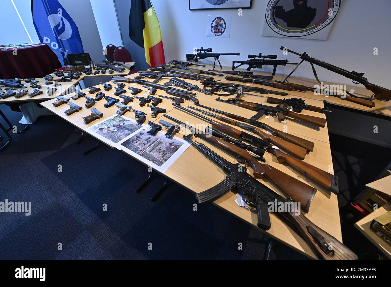 Illustration shows the result of several weapons seizures by federal ...