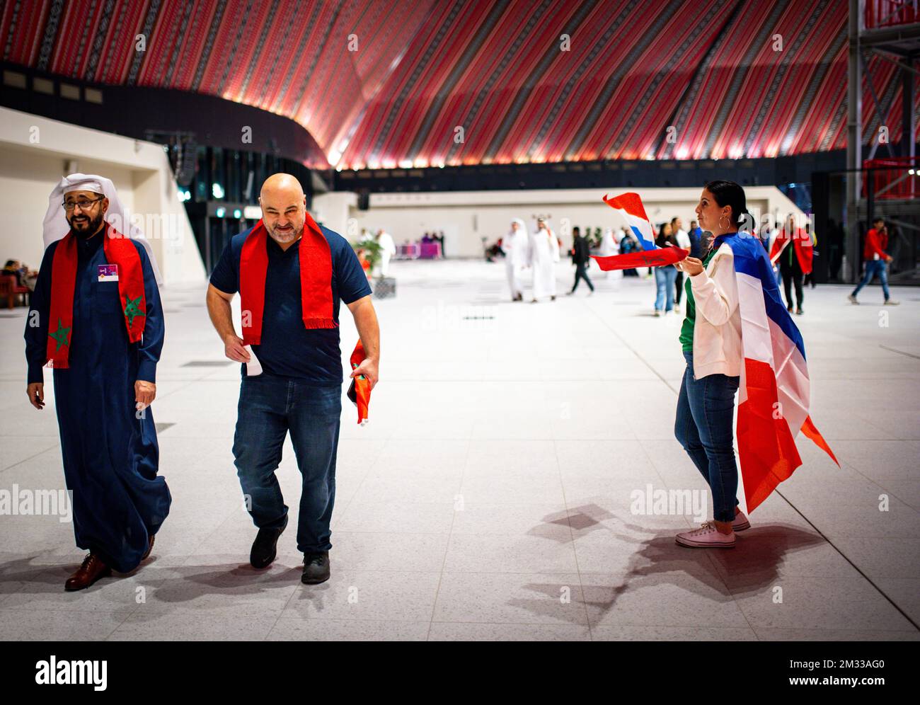 Doha, Qatar. 14th Dec, 2022. Fans go to Al-Bayt Stadium France ...