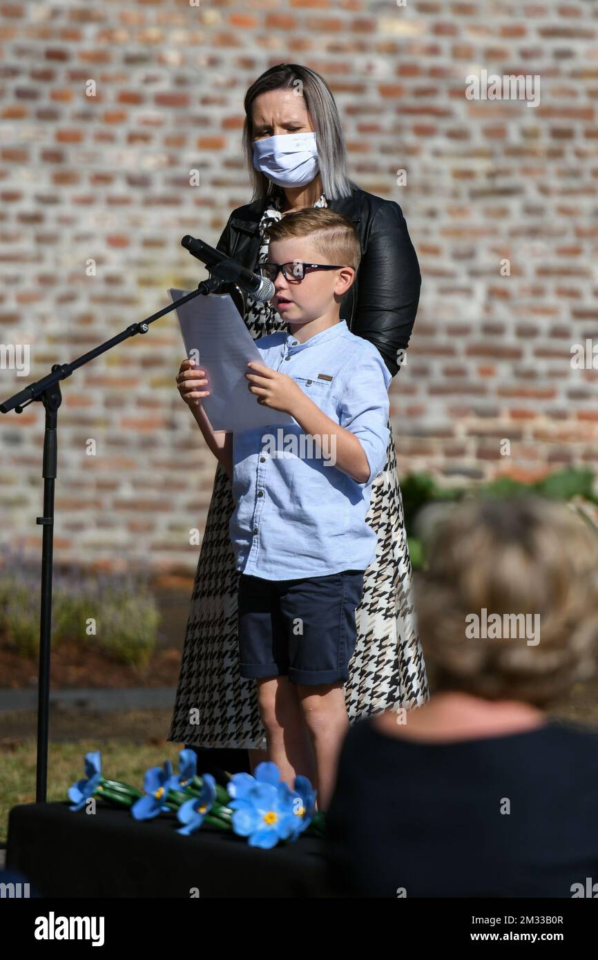 Local child Lorenzo pictured at a memorial for the victims of the Covid ...