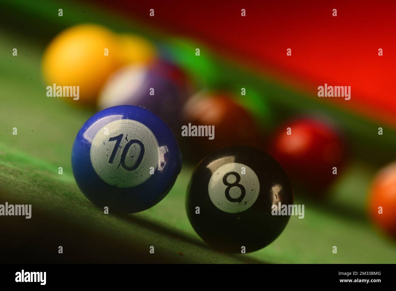 Billiard game balls close up Stock Photo - Alamy