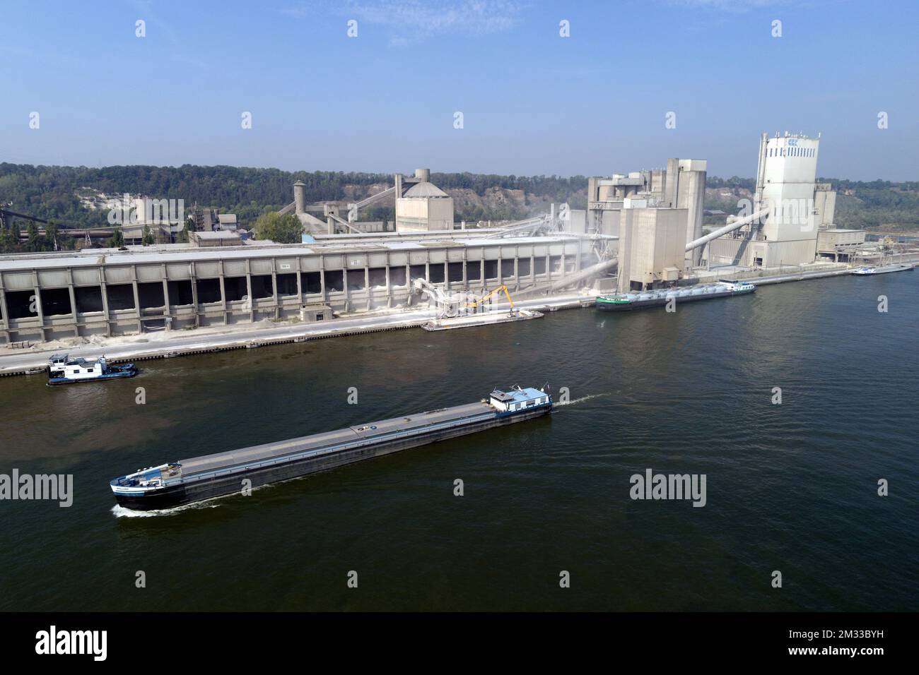 Illustration shows aerial view of the Albert Canal and the cement ...