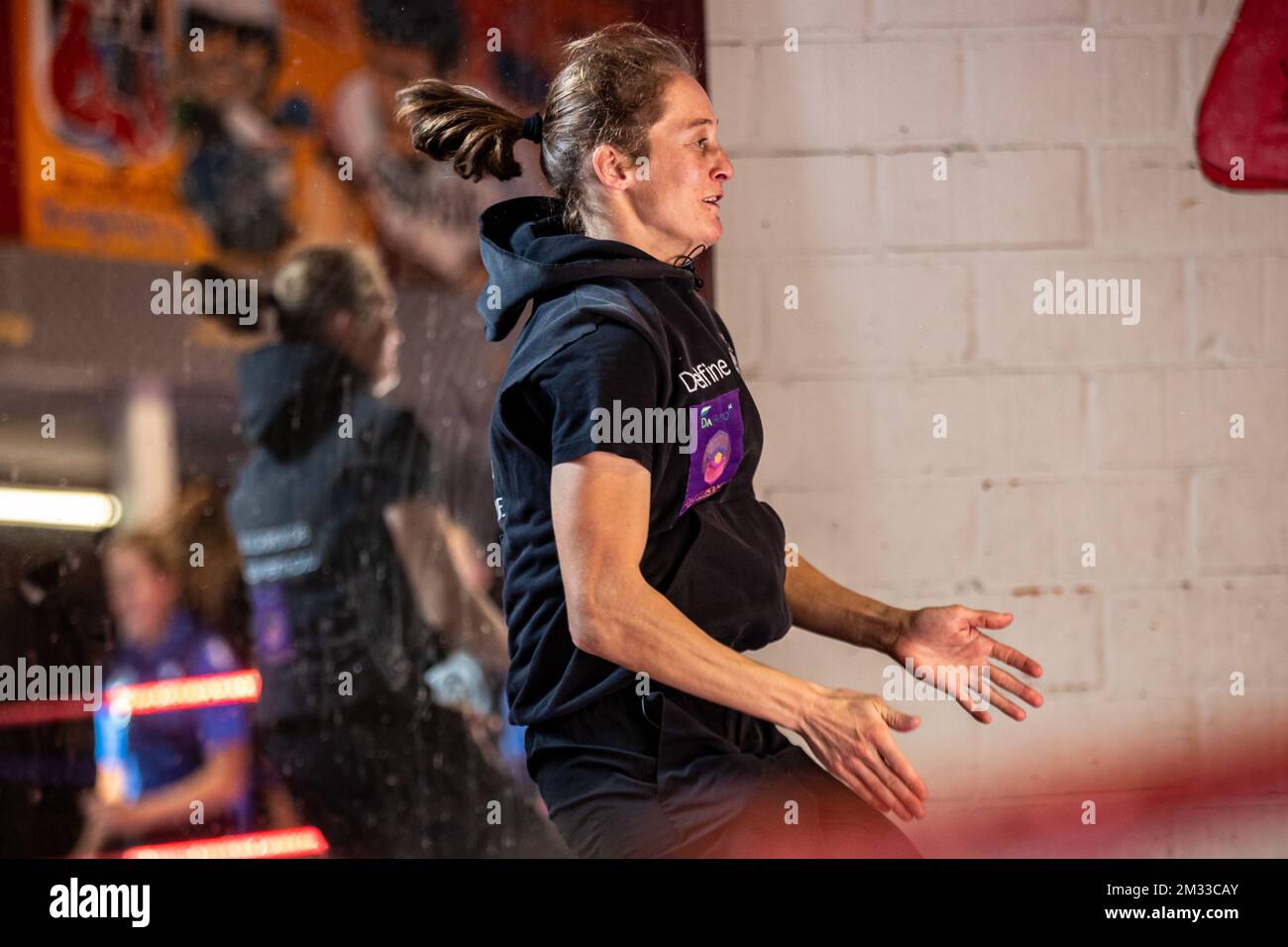 Belgian Delfine Persoon pictured during a boxing training session for ...
