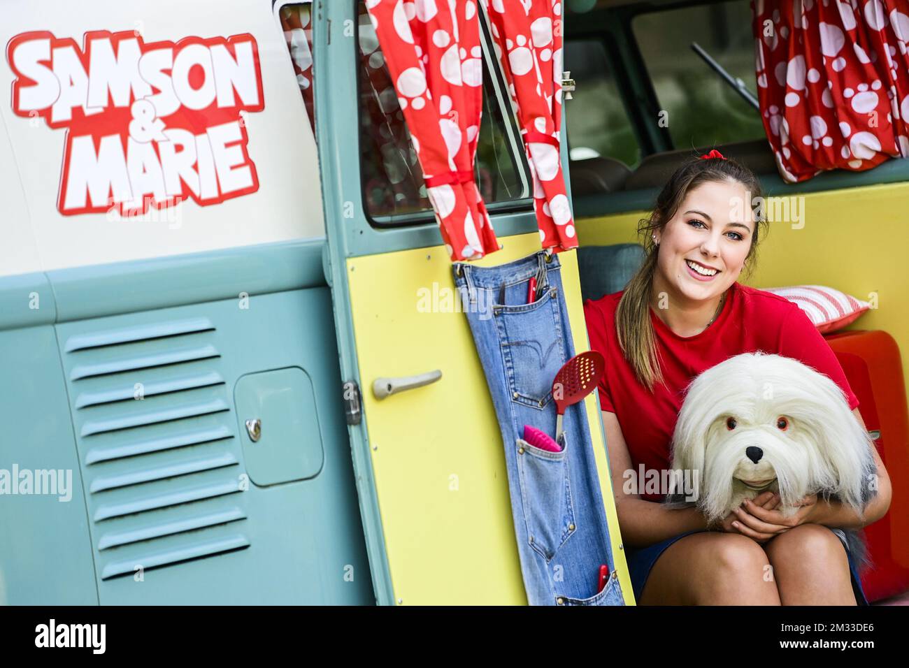 Samson & Marie pose for the photographer during a photoshoot with ...