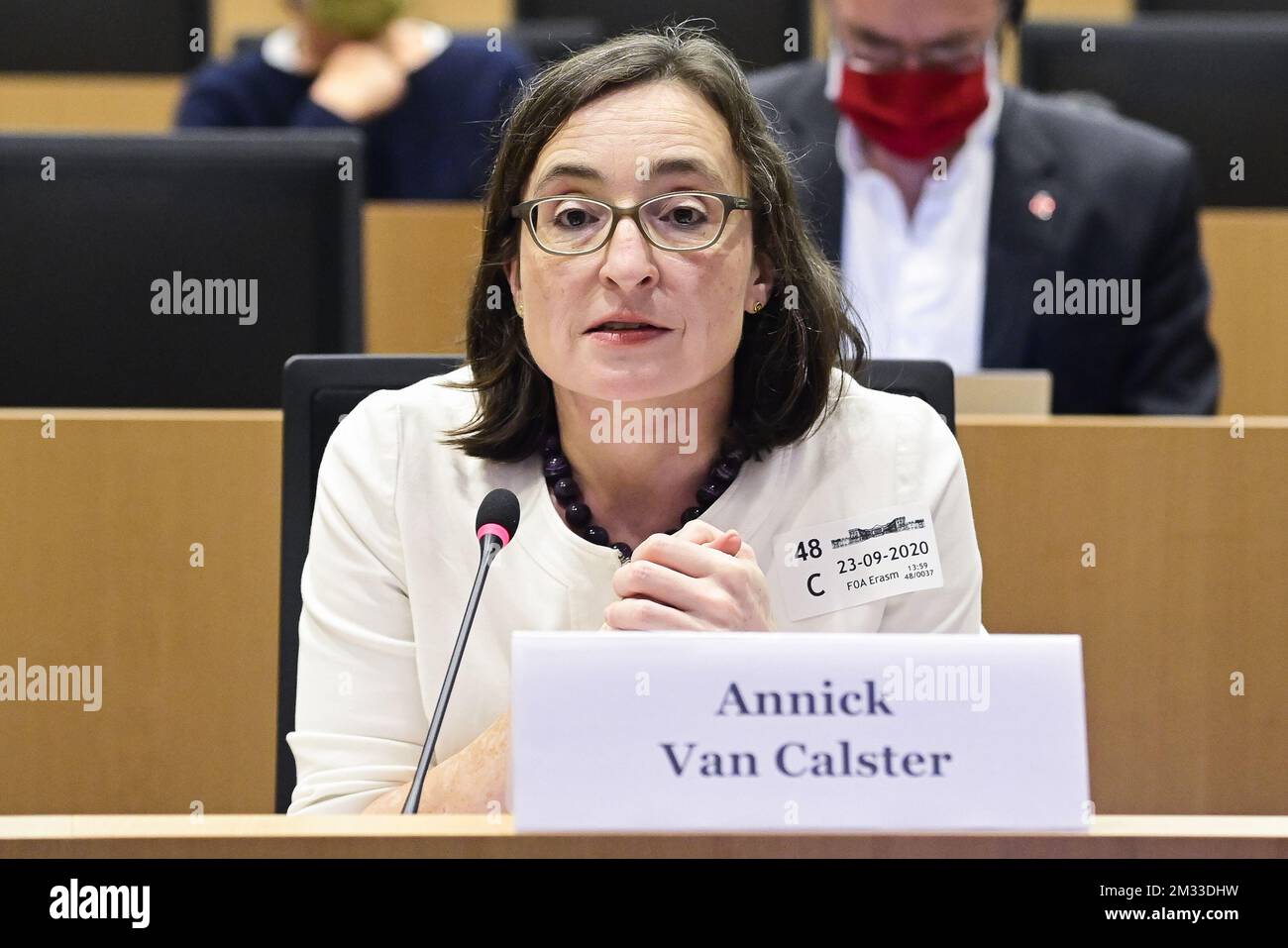 Foreign Affairs Anick Van Calster pictured during a session of the ...