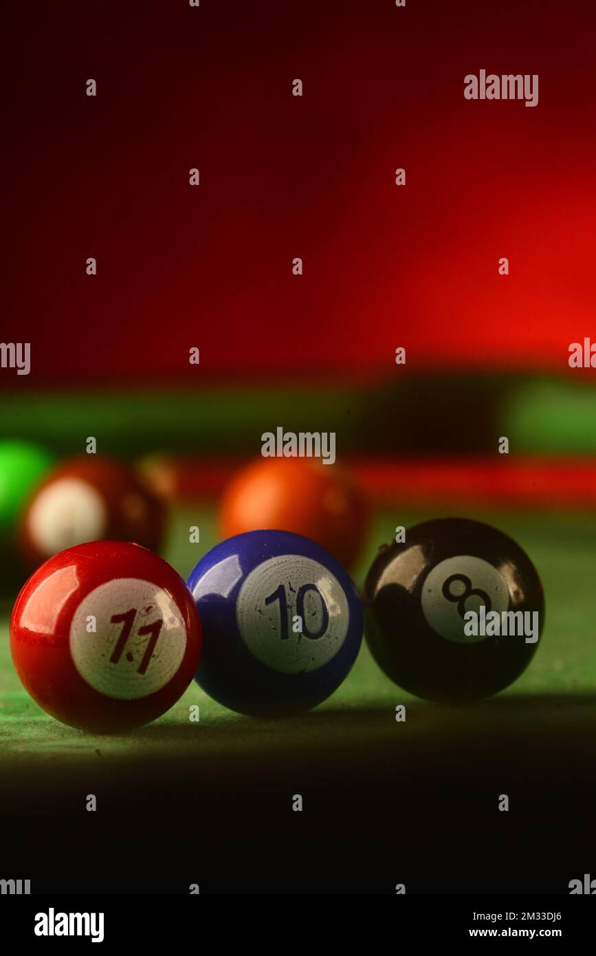 Billiard game balls close up Stock Photo - Alamy