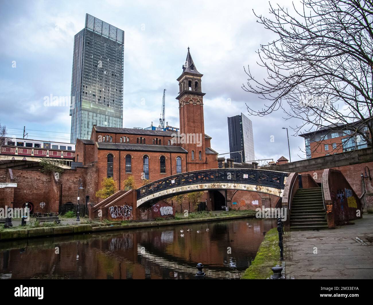 Castlefield along the Bridgewater canal in Manchester Stock Photo - Alamy
