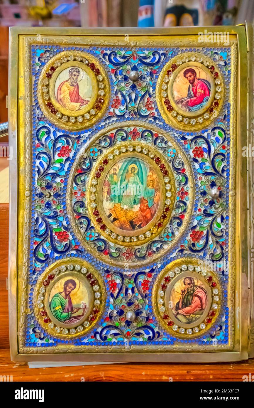 Ornate Bible Cover in the Virgin Mary Syrian Orthodox Church in ...