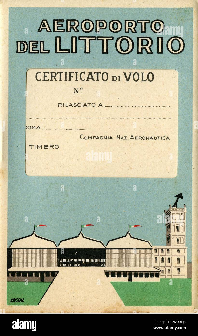 Aviazione - Libretto di violo dell'aeroporto di Roma-Urbe (ICAO LIRU), (del Littorio durante il ...
