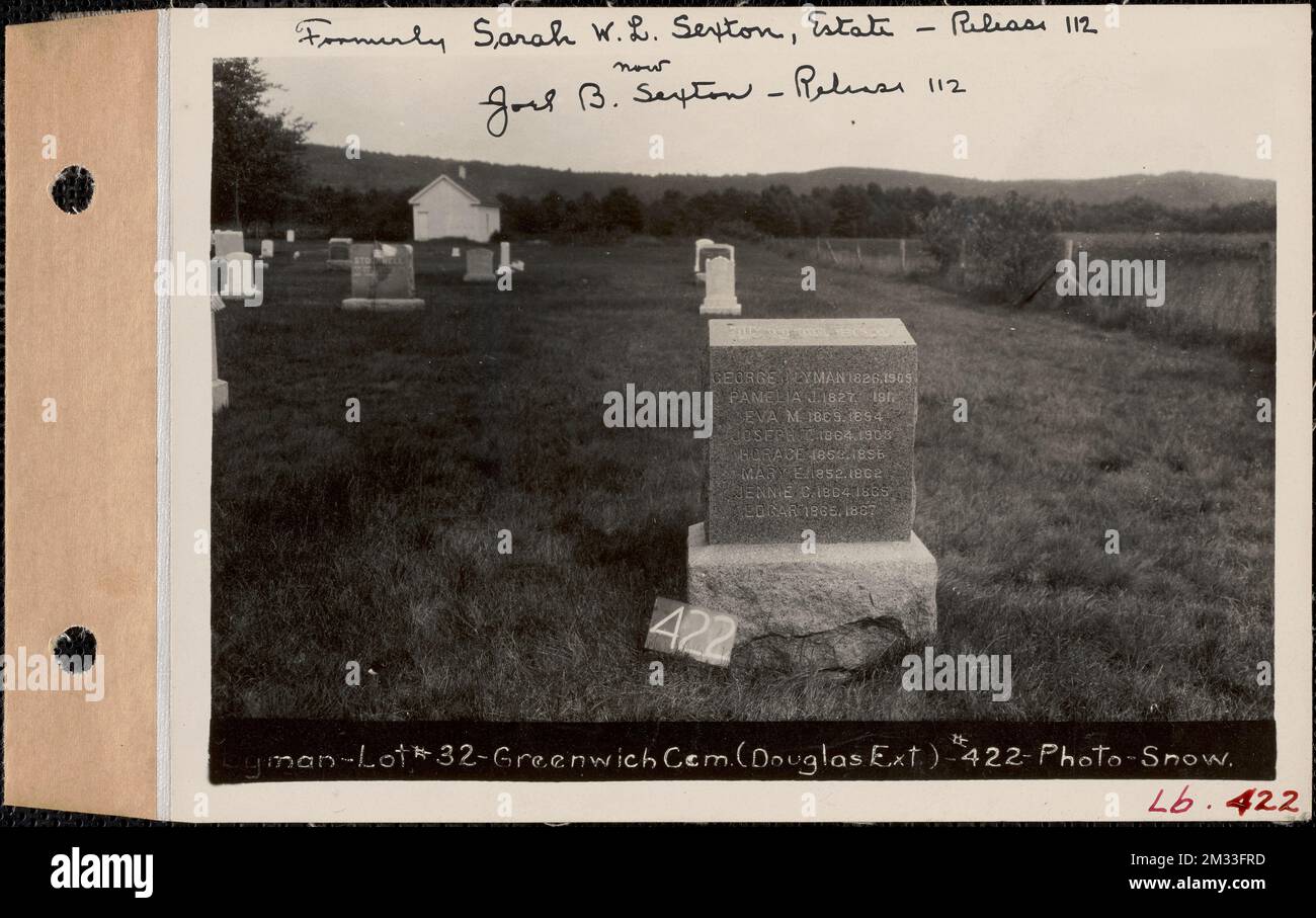 George J. Lyman, Greenwich Cemetery, Douglas Extension, lot 32 ...